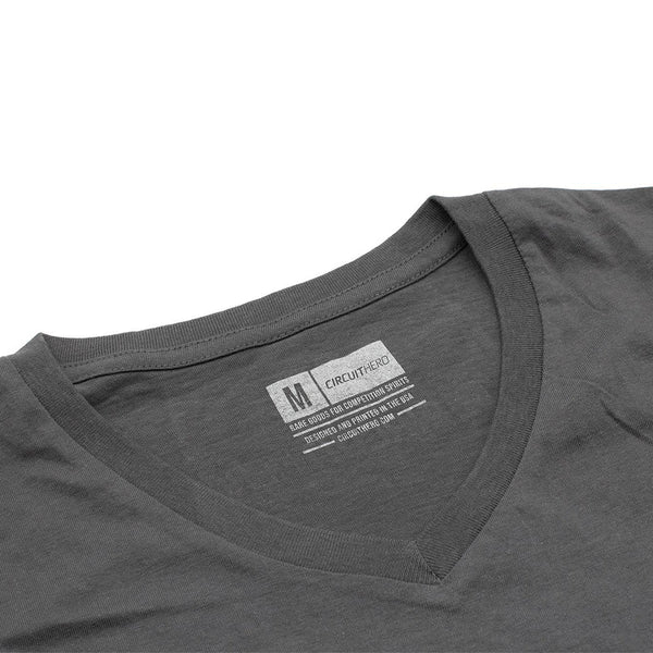 Circuit Hero Logo T-Shirt (Grey V-Neck) - BLOX Racing